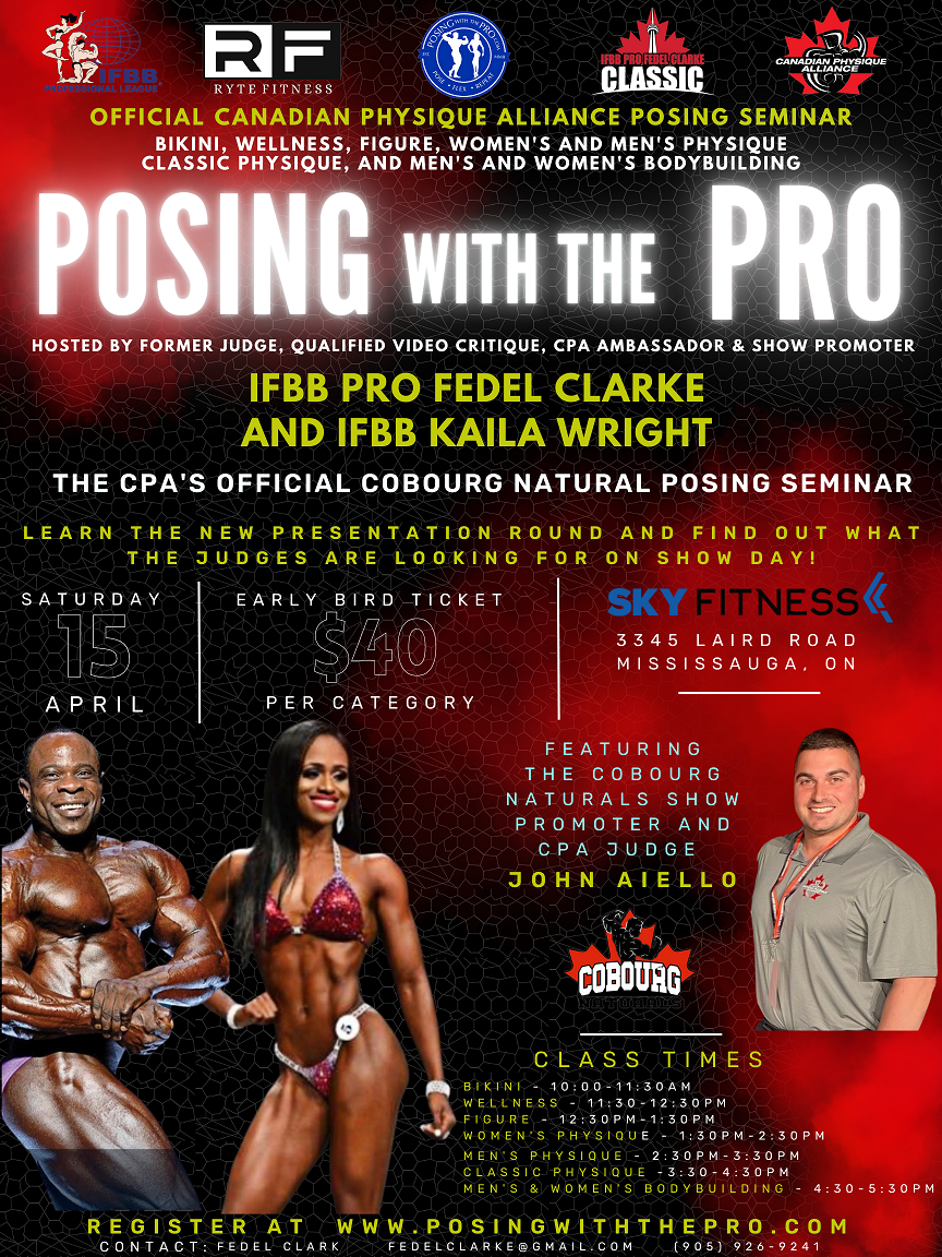 2023 Posing with the Pro, Cobourg Natural Posing Seminar | CPA | Bodybuilding | Physique ...